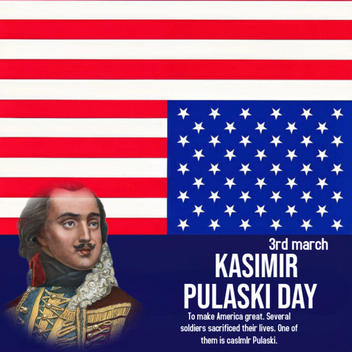 Purple Maximalist Kasimir Pulaski Day Instagram Post Template ...