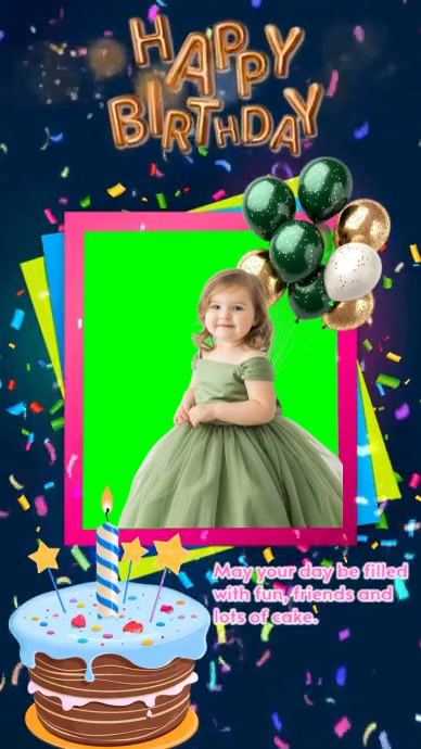 Purple Maximalist Kids Animated Birthday Template Digital Display (9:16 ...