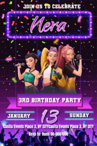 Purple Maximalist Kpop Demon Hunter Poster Template | PosterMyWall