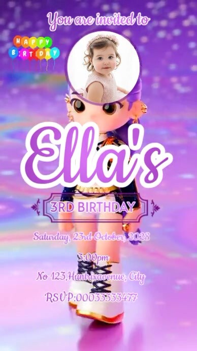 Purple Maximalist Kpop Demon Hunters Birthday Invitation Digital ...