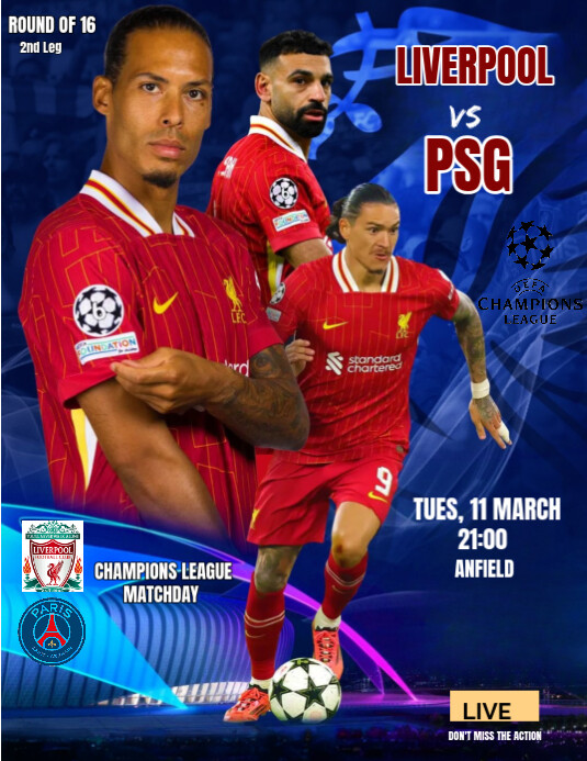 Copy of Purple Maximalist Liverpool Vs Psg Ucl Matchday Flyer (us ...