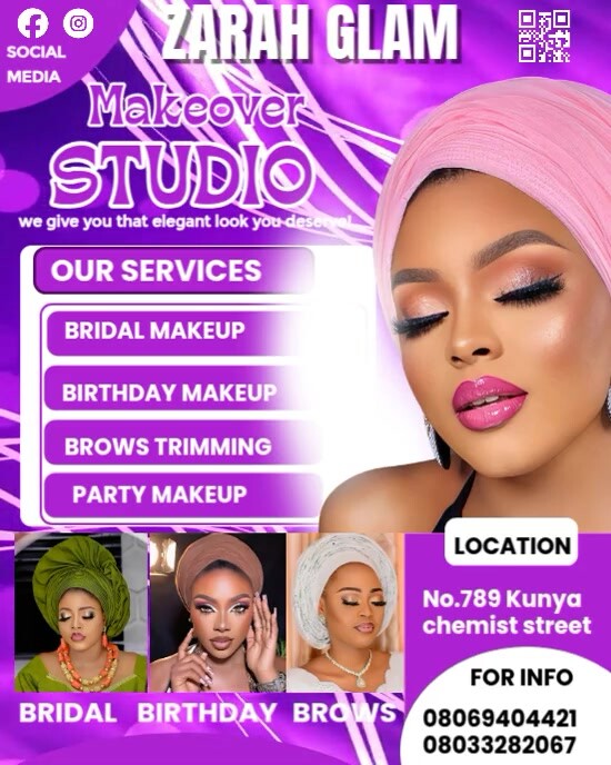 Copy of Purple Maximalist Makeover Studio Flyer Template Instagram ...