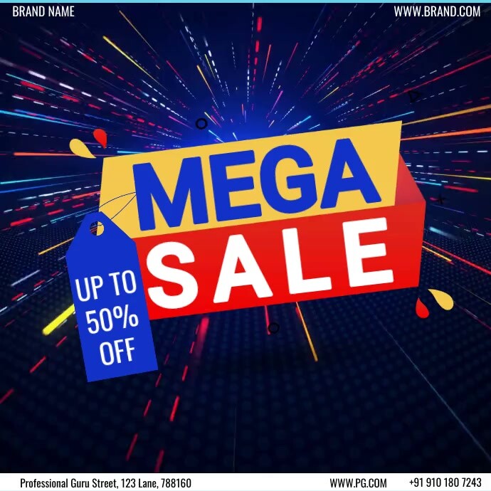 Purple Maximalist Mega Sale Ads Instagram Pos Template | PosterMyWall