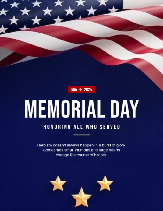 Purple Maximalist Memorial Day Greeting Card Flyer (us Letter) Template | PosterMyWall