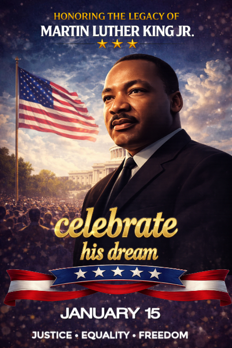 Plantilla de Purple Maximalist Mlk Day Celebration Poster Pinterest ...