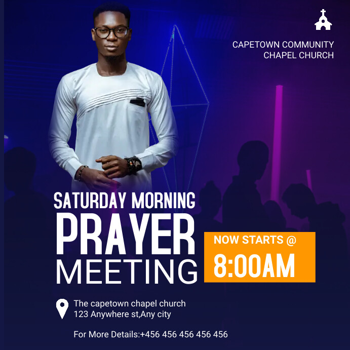 Purple Maximalist Morning Prayer Meeting Ins Template | PosterMyWall