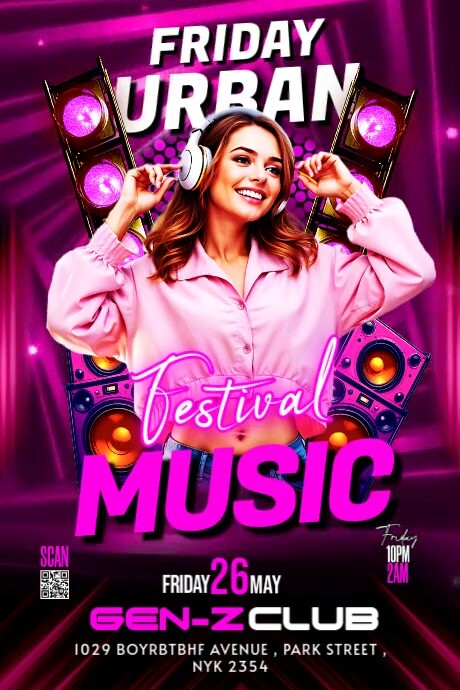 Copy of Purple Maximalist Music Friday Poster | PosterMyWall