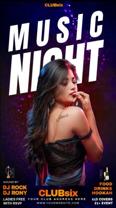 Purple Maximalist Music Night Instagram Story Template | PosterMyWall