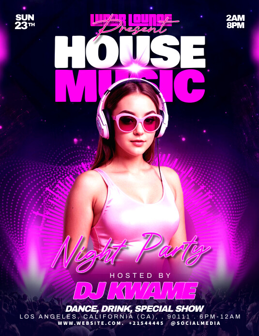 Purple Maximalist Music Night Party Flyer (us | PosterMyWall