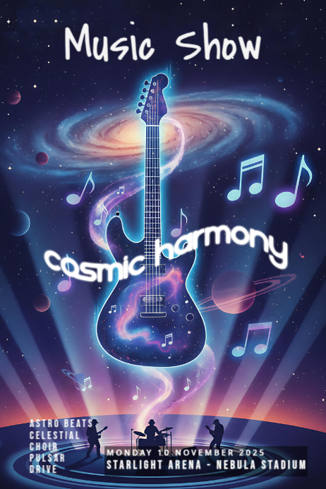 Purple Maximalist Music Show Poster Template | PosterMyWall