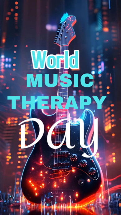 Purple Maximalist Music Therapy Day Design Instagram Story Template ...