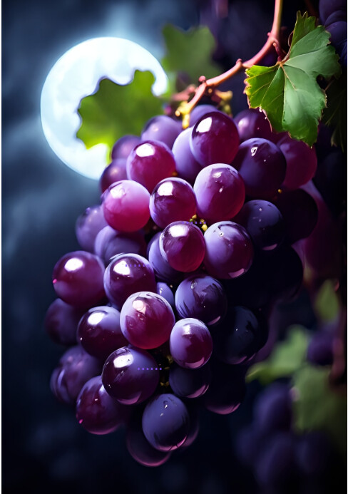 Copy of Purple Maximalist Mystic Grapes In Moonlight A5 | PosterMyWall