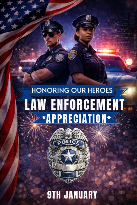 Purple Maximalist National Law Enforcement Appreciation Day Poster ...