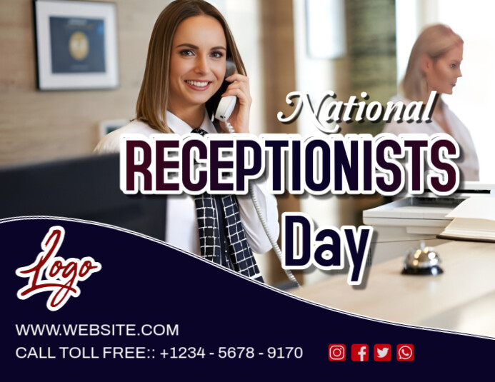 Copy of Purple Maximalist National Receptionist Day Flyer (us Letter ...