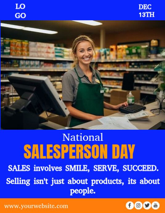 Purple Maximalist National Salesperson Day Flyer (us Letter) Template ...