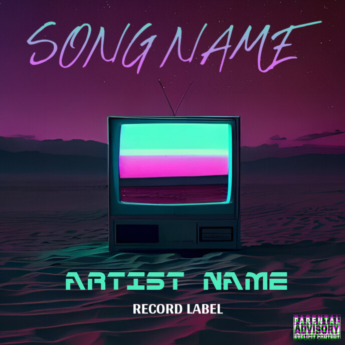 Purple Maximalist Neon Music Album Cover Template | PosterMyWall