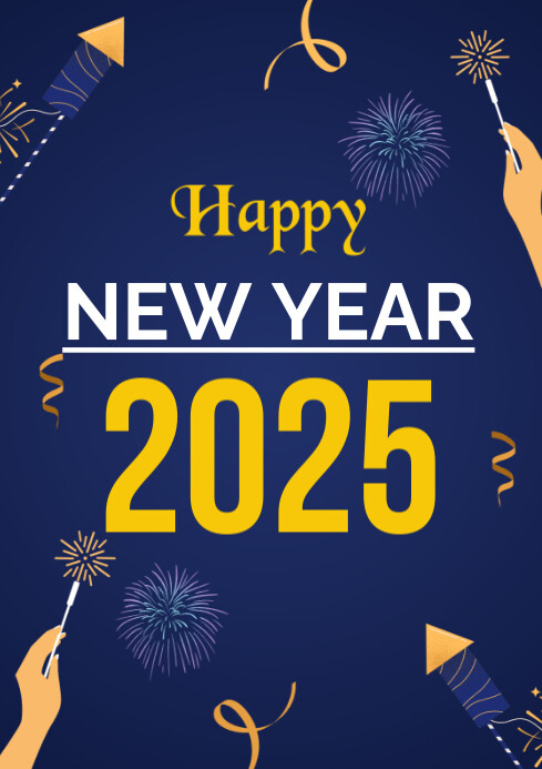 Purple Maximalist New Year 2025 Flyers Wishes A4 Template | PosterMyWall