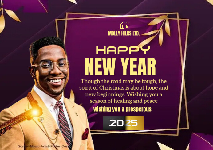 Purple Maximalist New Year A4 Template | PosterMyWall