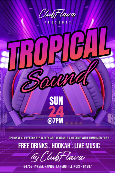 Purple Maximalist Night Club Poster Template | PosterMyWall