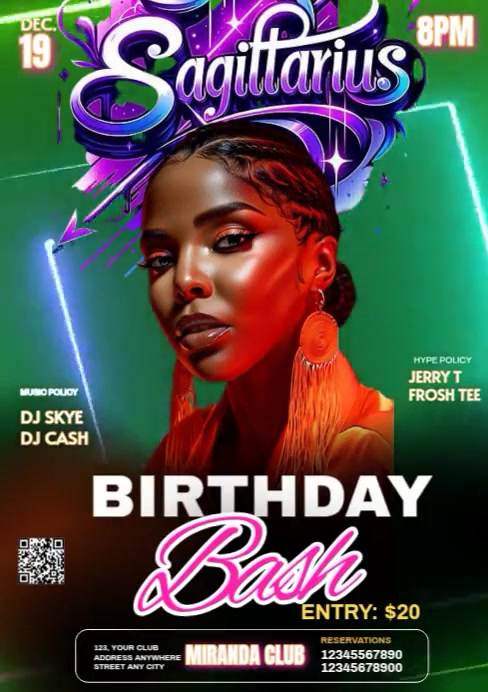 Purple Maximalist Night Party Design Template A3 | PosterMyWall