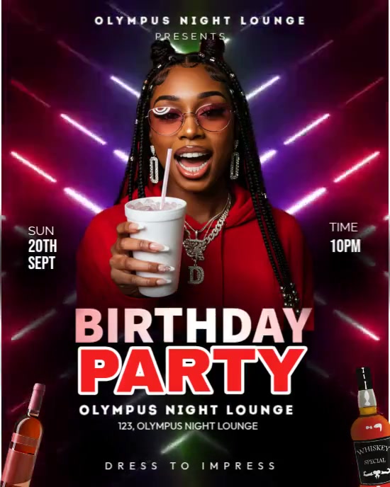 Purple Maximalist Night Party Design Template Instagram Portrait ...