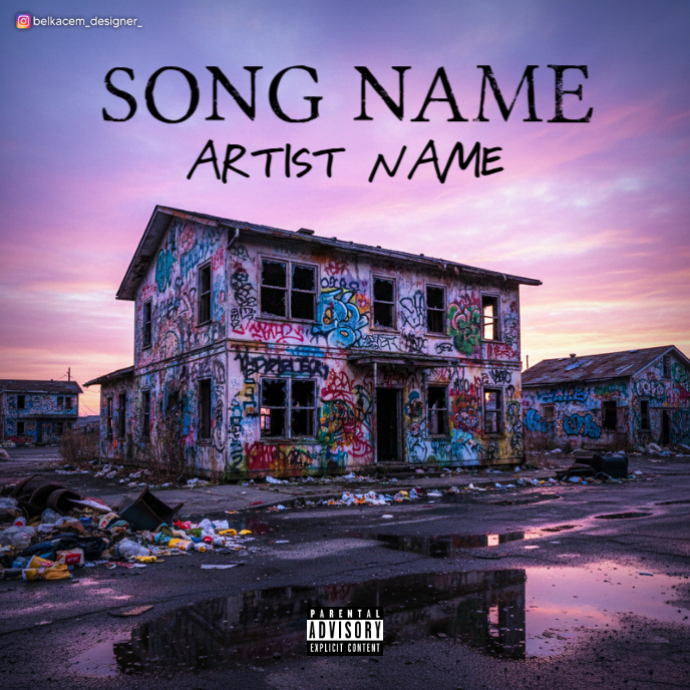 Plantilla de Purple Maximalist Old Trap House Album Cover | PosterMyWall