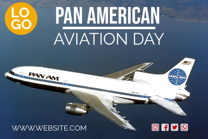 Purple Maximalist Pan American Aviation Day Poster Template | PosterMyWall