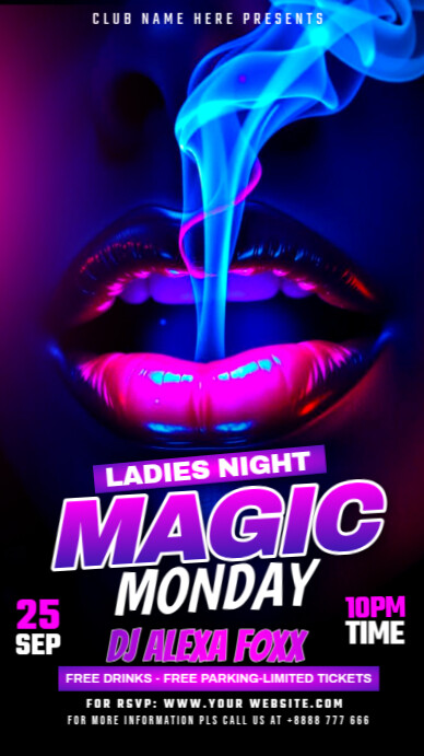 Plantilla de Purple Maximalist Party Flyer Digital Display (9:16 ...