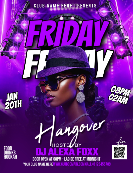Purple Maximalist Party Flyer Flyer (us Letter) Template | PosterMyWall