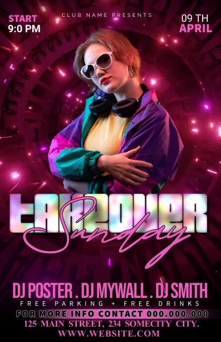 Purple Maximalist Party Half Page Wide Template | PosterMyWall