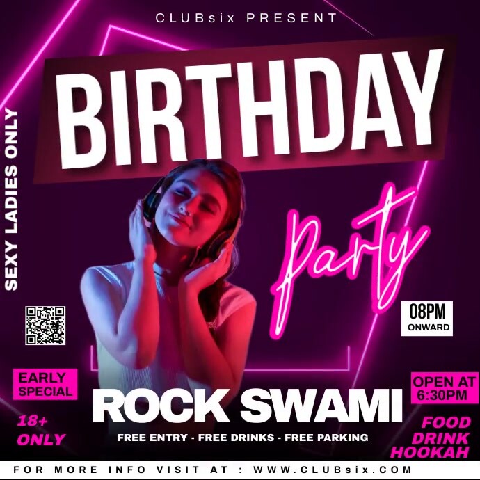 Purple Maximalist Party Poster Template Insta | PosterMyWall