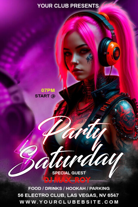 Copy of Purple Maximalist Party Saturday Poster | PosterMyWall