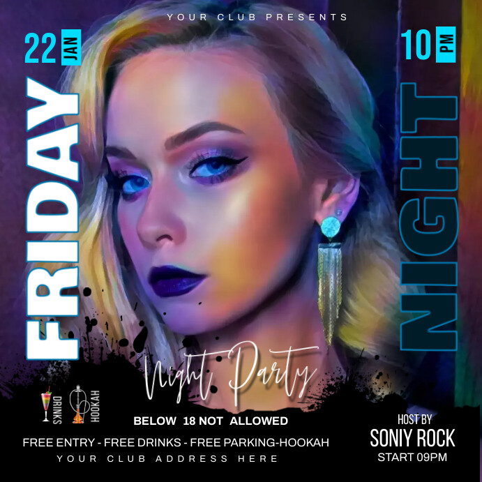 Purple Maximalist Party Social Media Post Ins Template | PosterMyWall