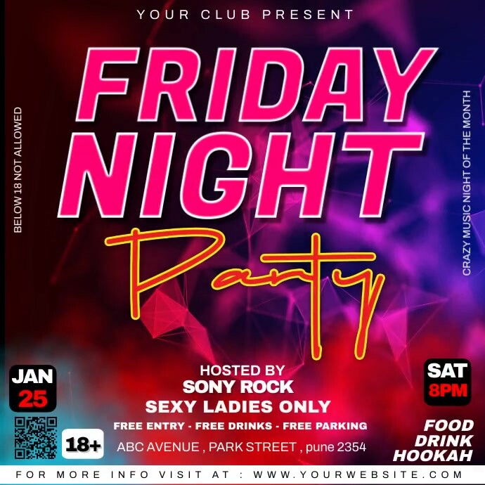 Purple Maximalist Party Social Media Post Ins Template | PosterMyWall