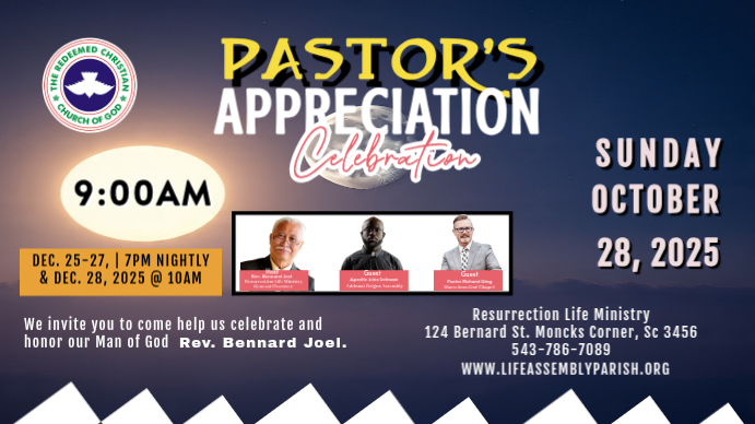 Purple Maximalist Pastor's Appreciation Digital Display (16:9) Template ...