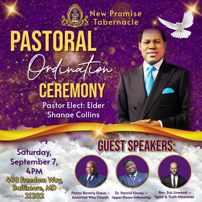 Copy of Purple Maximalist Pastoral Ordination Ceremony Instagram Post ...