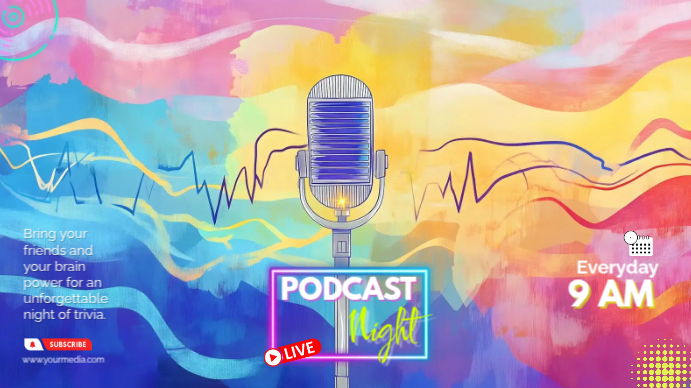 Plantilla de Purple Maximalist Podcast Digital Display Digital Display ...