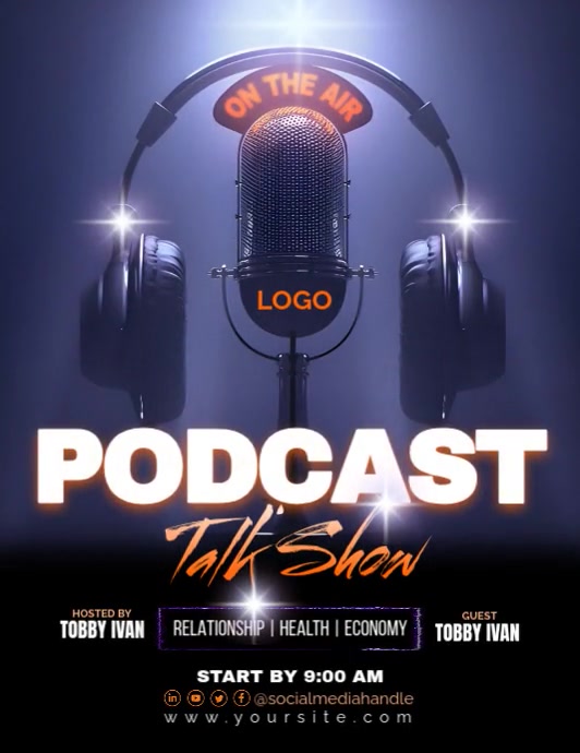 Copy of Purple Maximalist Podcast Talk Show Ad Flyer (us Letter ...