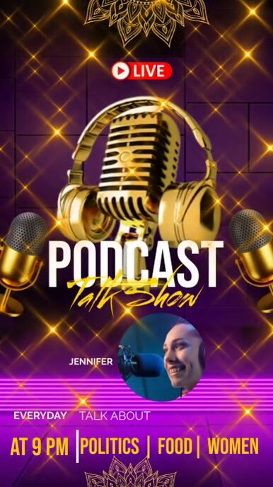 Purple Maximalist Podcast Talk Show Instagram Template | PosterMyWall