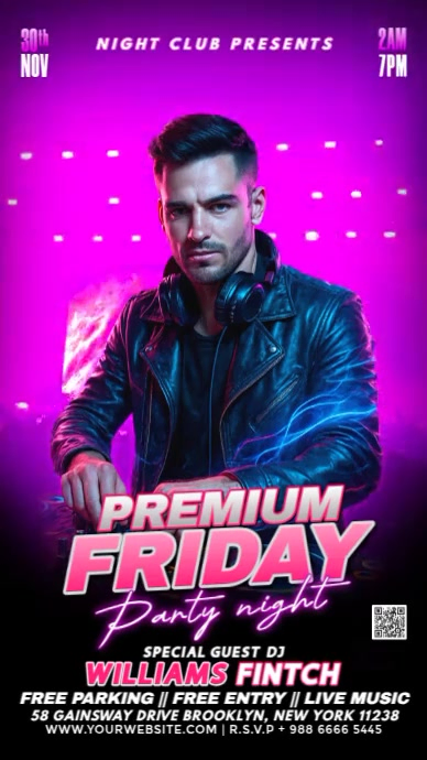 Plantilla de Purple Maximalist Premium Friday Party Instagram Reel ...