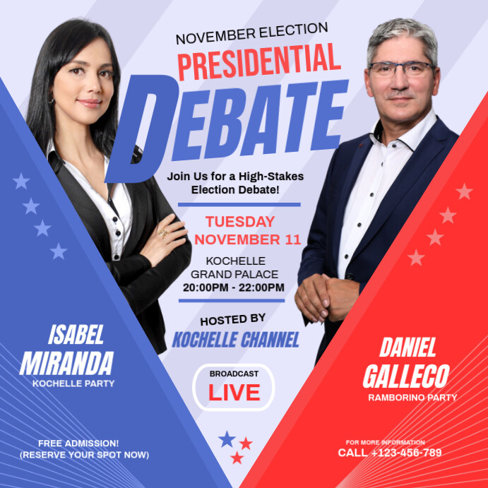 Copy of Purple Maximalist Presidential Debate Instagram Post | PosterMyWall