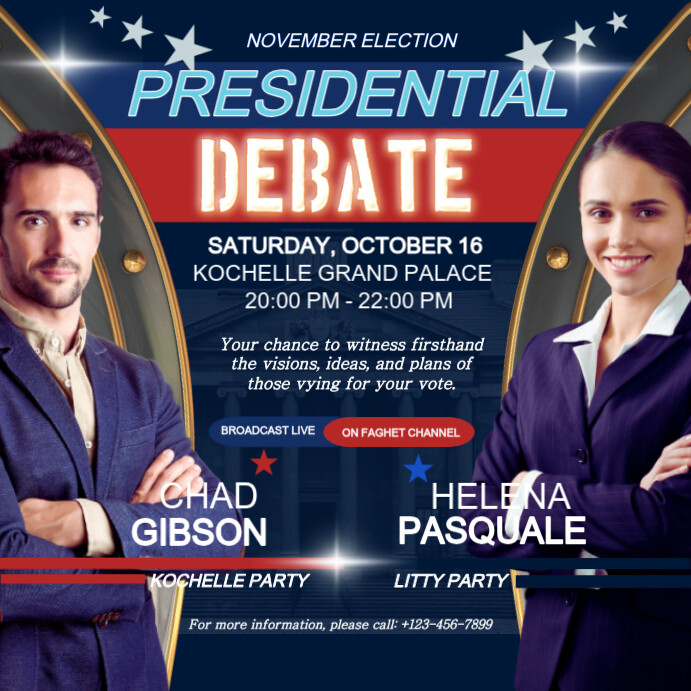 Copy of Purple Maximalist Presidential Debate Instagram Post | PosterMyWall