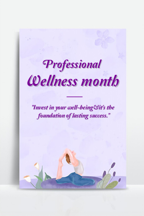 Purple Maximalist Professional Wellness Month Template Design Poster ...