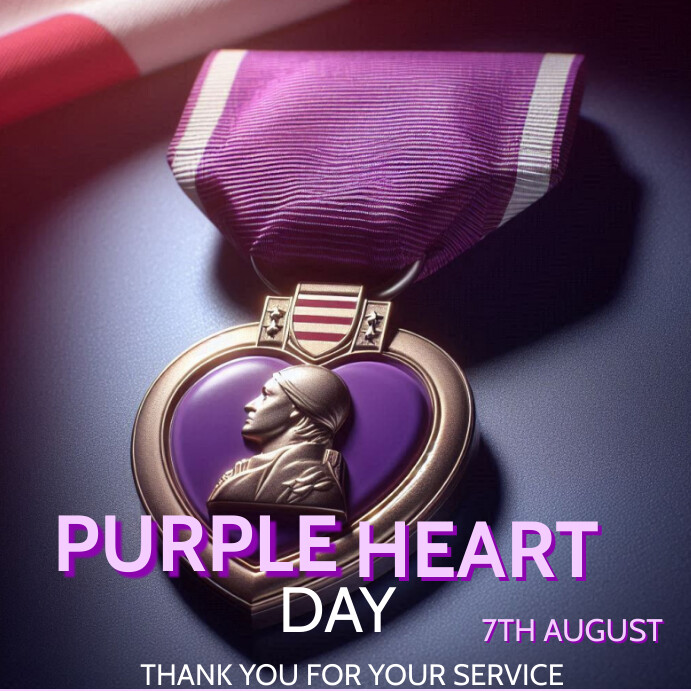 Purple Maximalist Purple Heart Day Instagram Template | PosterMyWall