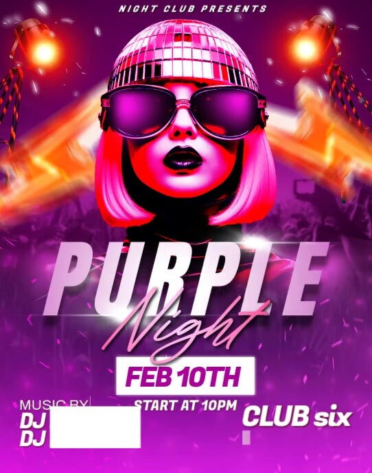 Copy of Purple Maximalist Purple Night Party Flyer Poster/wallboard ...