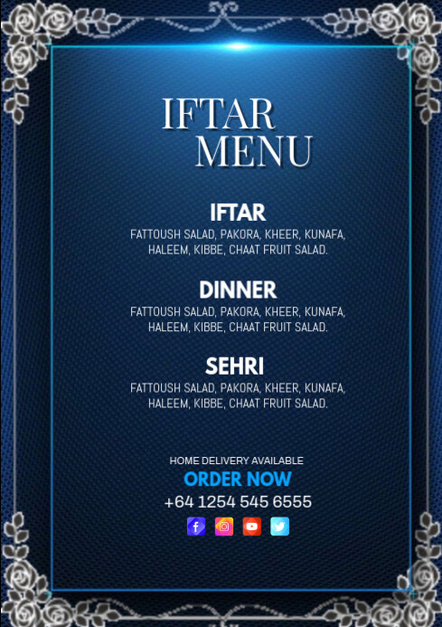 Copy of Purple Maximalist Ramadan Ifter Menu A3 | PosterMyWall