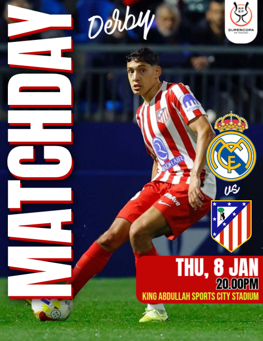 Purple Maximalist Real Madrid Vs Atlético Madrid Supercopa De España ...