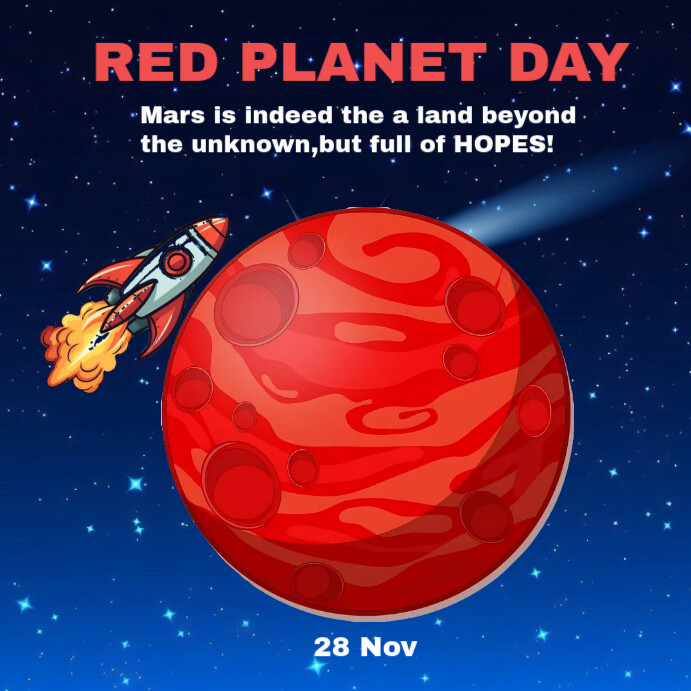 Modèle Purple Maximalist Red Planet Day Instagram Post | PosterMyWall