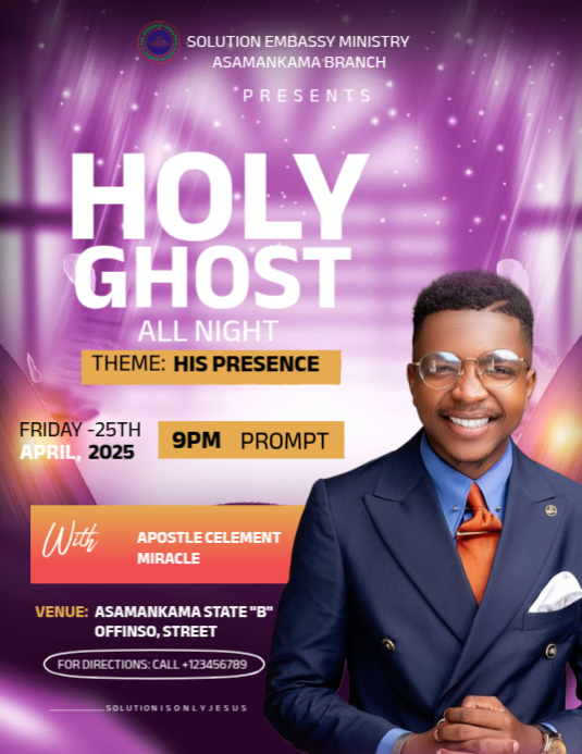 Purple Maximalist Religious Flyer Christian Event Faith Flyer Flyer (us ...