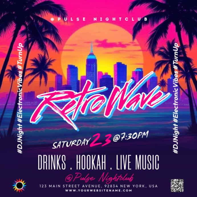 Copy of Purple Maximalist Retrowave Instagram Post | PosterMyWall